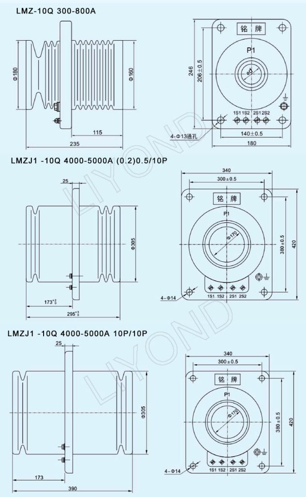 Busbar Type Current Transformer LMZJ1-10Q LMZ-10Q, Resin Cast CT 300A ...